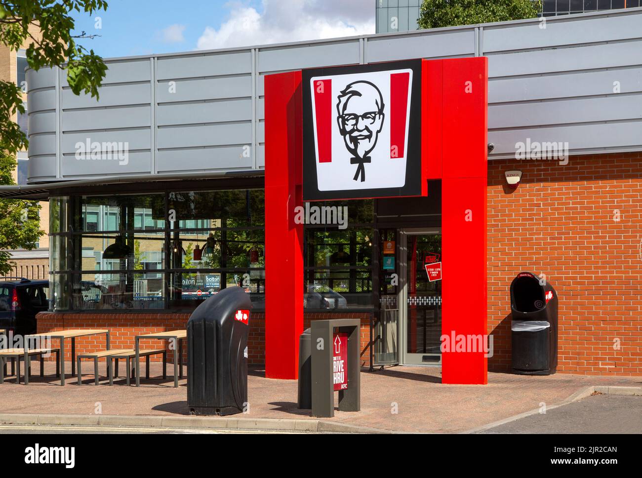 KFC Kentucky Fried Chicken fast food restaurant drive thru, Colonel Sanders, Cardinal Park ...
