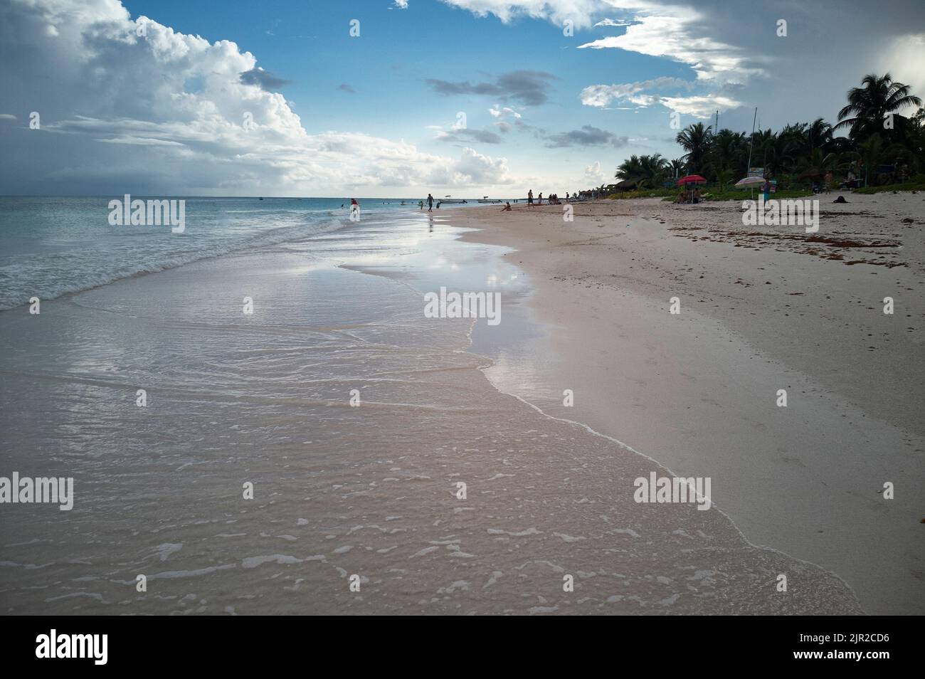 Beach of Xpu-Ha beach during sunset: Imagine where the transparent sea ...