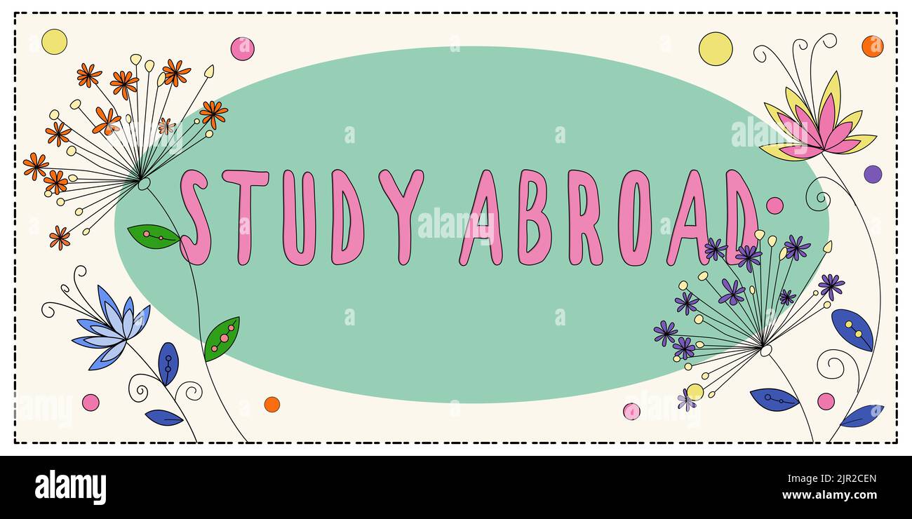 Hand writing sign Study Abroad. Business concept Pursuing educational ...
