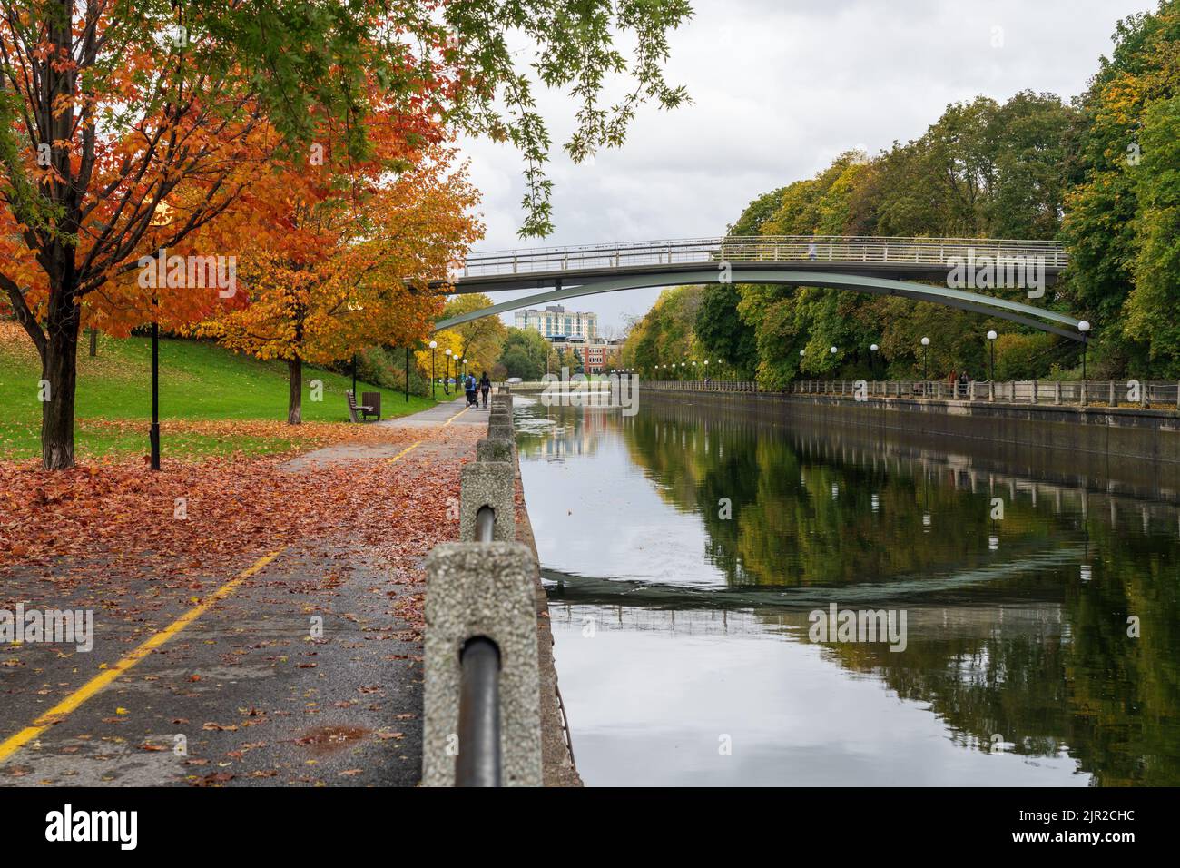 Fall foliage in Ottawa, Ontario, Canada. Rideau Canal Eastern Pathway ...