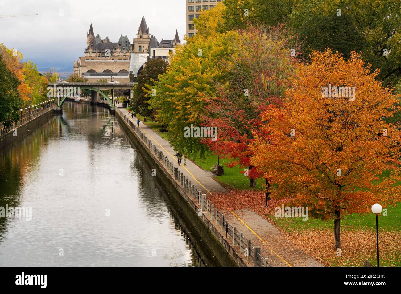 Fall foliage in Ottawa, Ontario, Canada. Rideau Canal Eastern Pathway ...