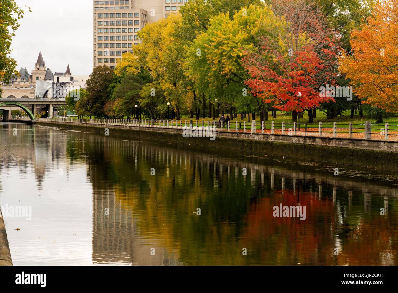 Fall foliage in Ottawa, Ontario, Canada. Rideau Canal Eastern Pathway ...