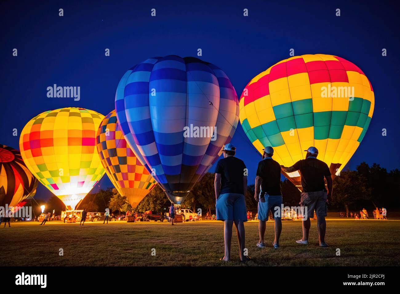 Night view of the Firelake Fireflight Balloon Festival event at ...