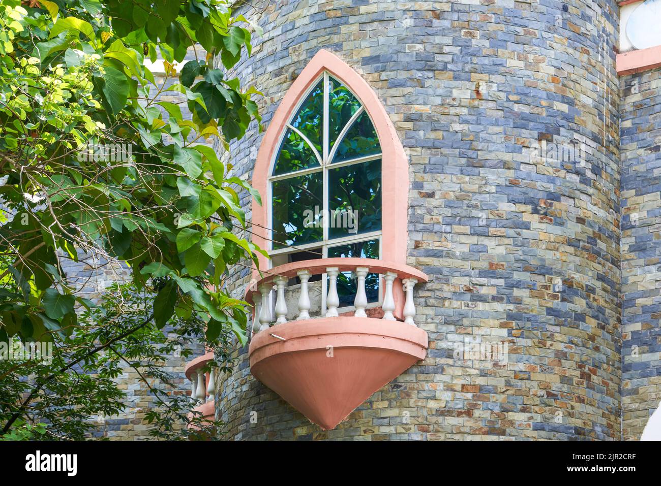 European style castle building in the forest in the park Stock Photo ...