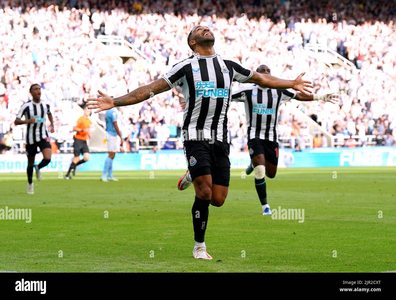 Newcastle United's Callum Wilson celebrates scoring their side's second ...