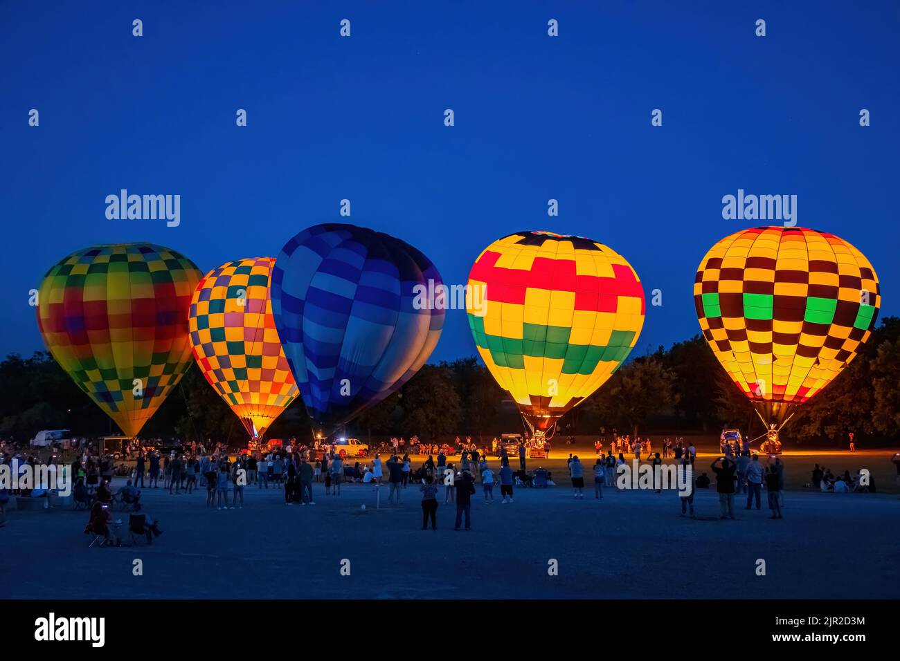 Night view of the Firelake Fireflight Balloon Festival event at ...