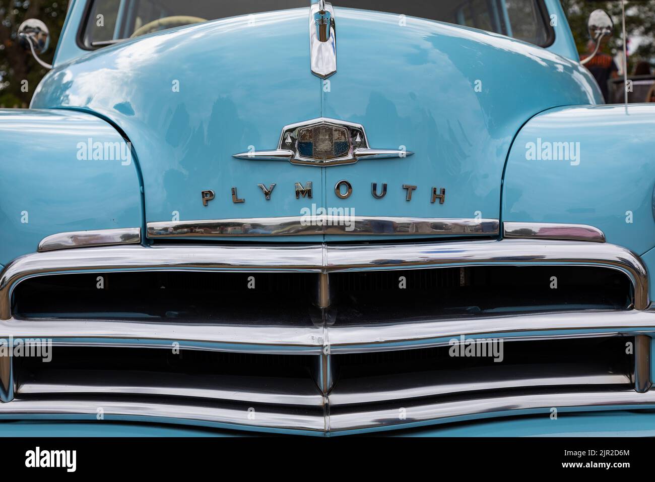 Front View Plymouth De Luxe vintage car Stock Photo - Alamy