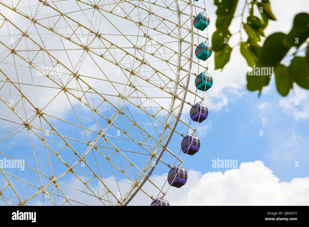 Close-up of a large ferris wheel in a playground Stock Photo - Alamy