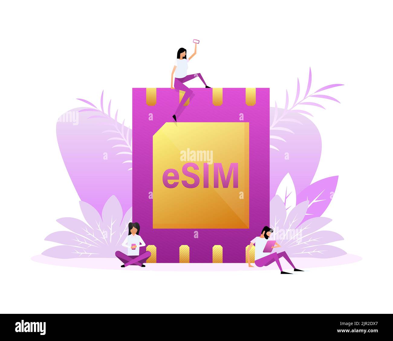 Digital e sim chip motherboard digital chip. Modern icon. Flat style ...