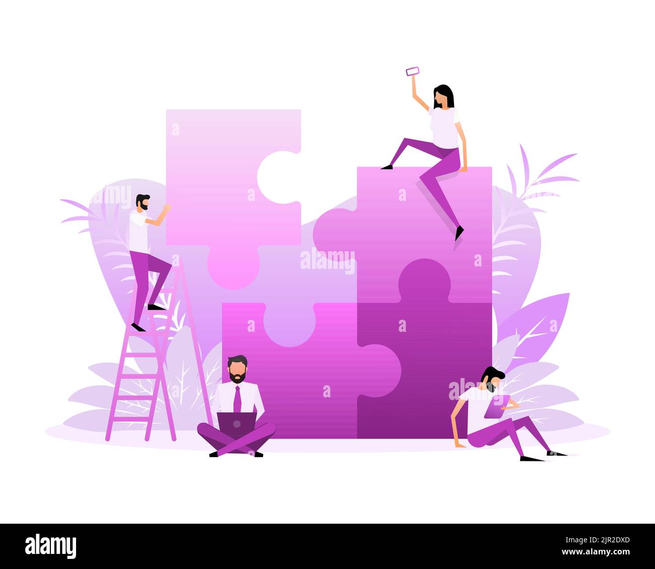 Puzzle people, great design for any purposes. Isometric vector ...