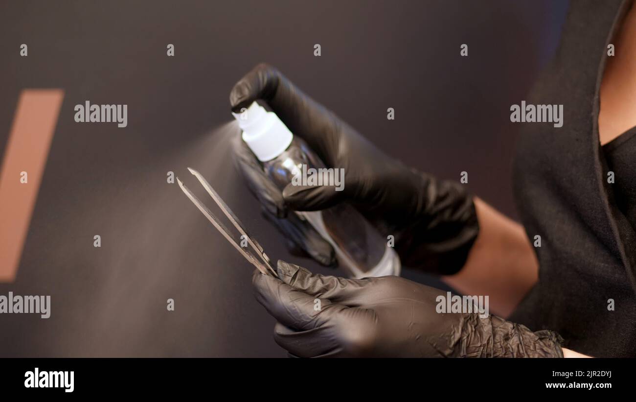 Woman cleaner dispenser hi-res stock photography and images - Alamy