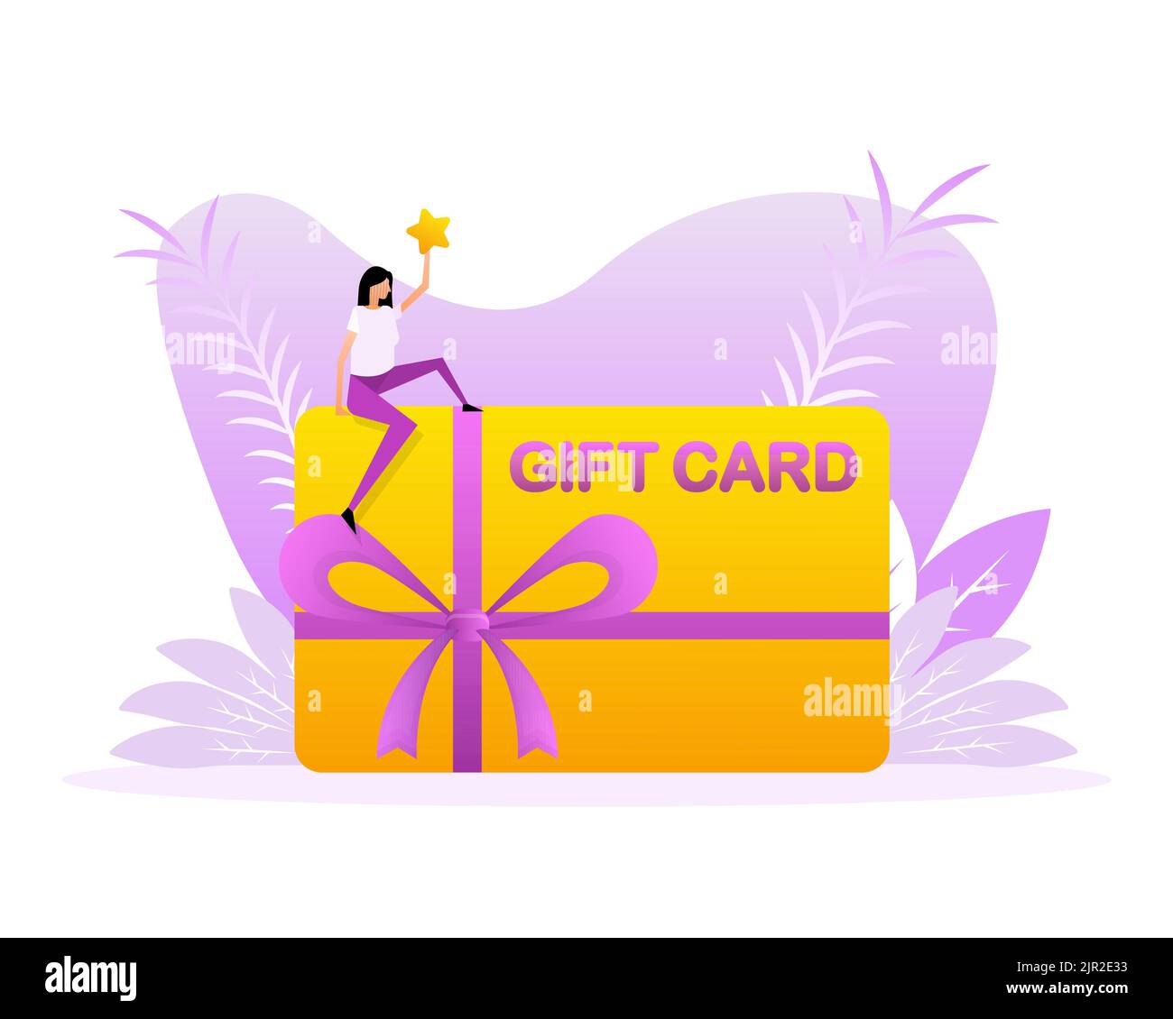 Gift card with people. Flat vector people character illustration ...