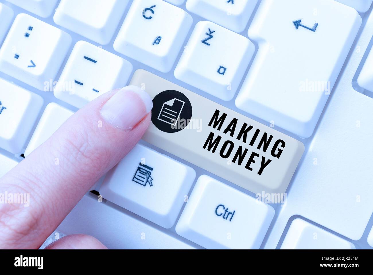 Hand writing sign Making Money. Conceptual photo Giving the opportunity ...