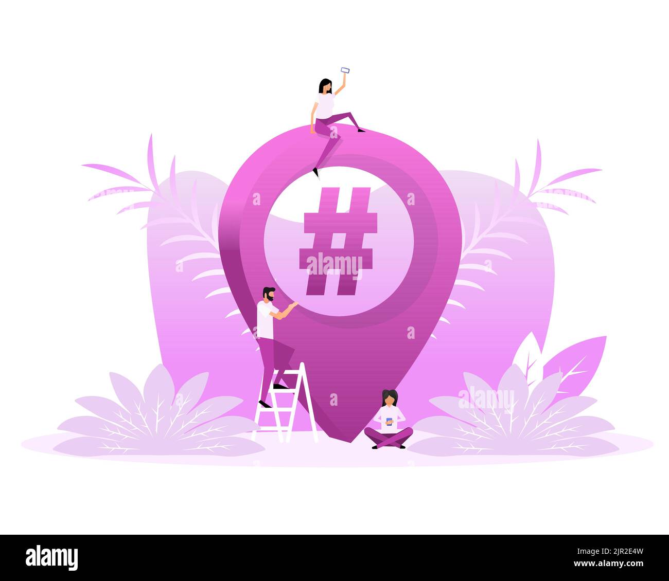 Hashtag location people, great design for any purposes. Flat vector ...
