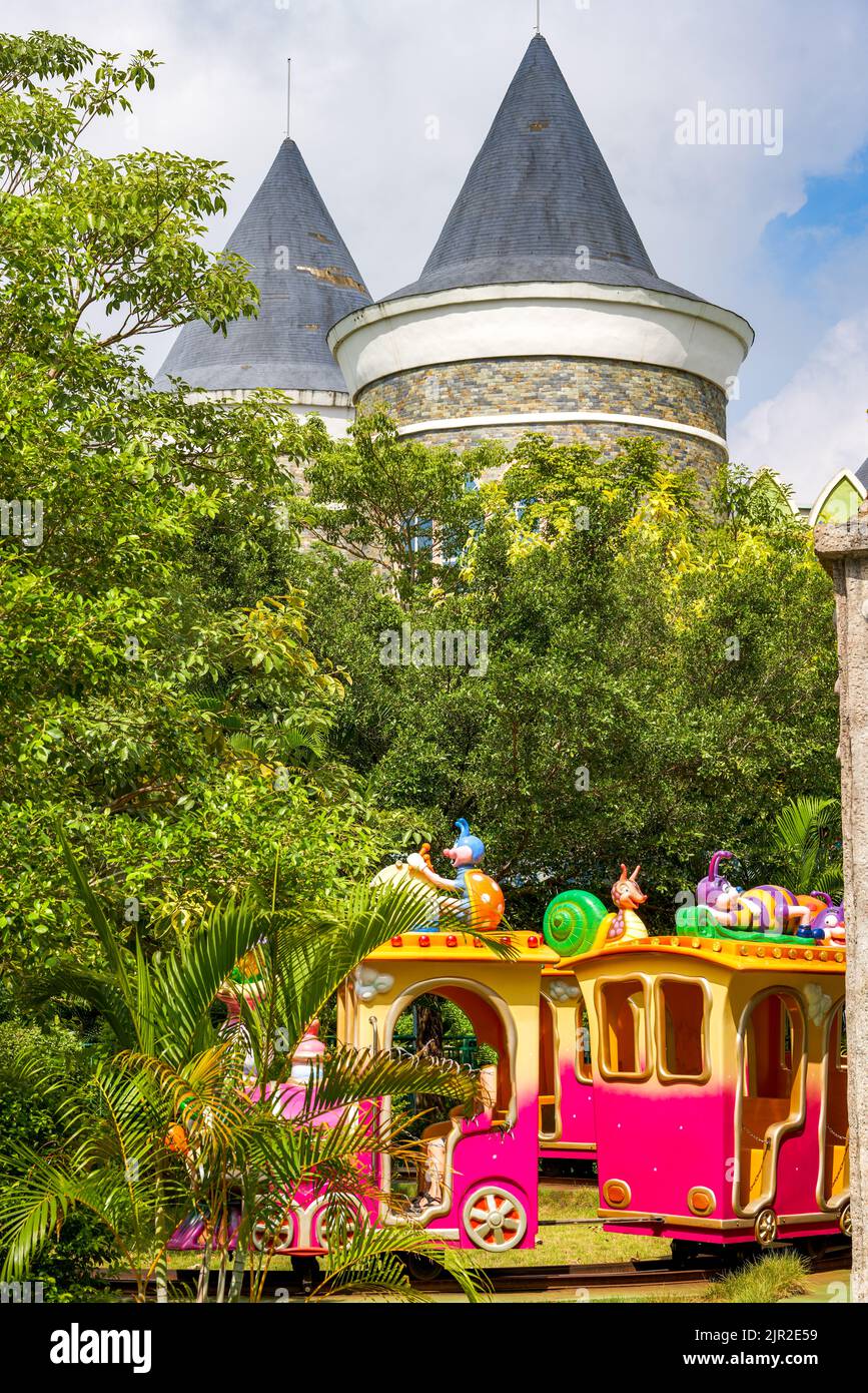 European style castle building in the forest in the park Stock Photo ...