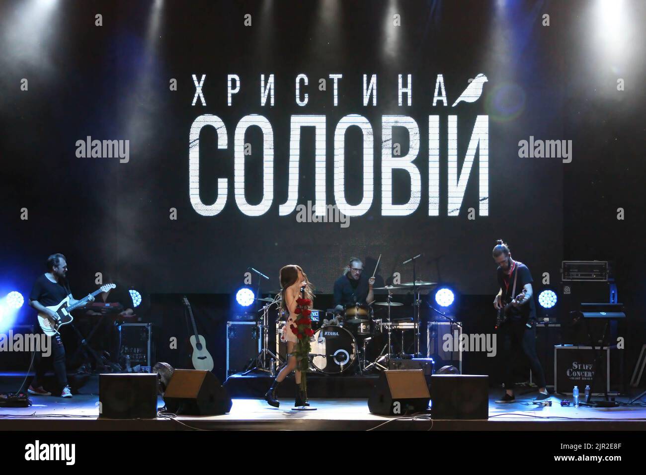 Ukrainian singer, Khrystyna Soloviy performs live on stage in Odessa ...
