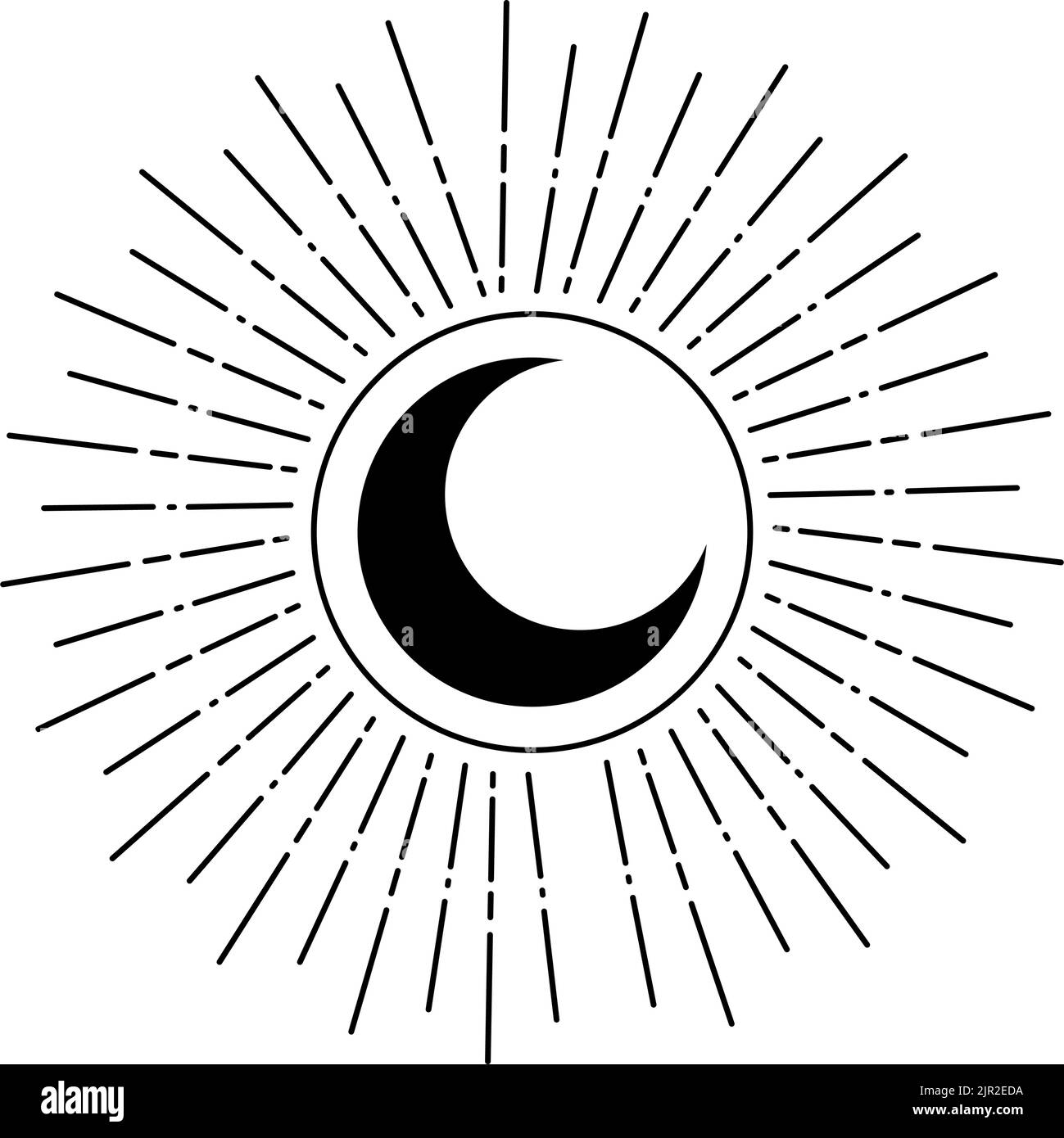astrology moon and rays Stock Vector Image & Art - Alamy