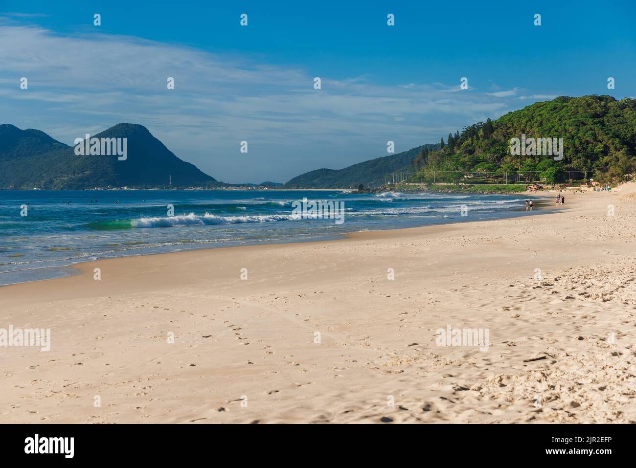 Morro das Pedras beach and blue ocean with waves. Brazil beach Stock ...