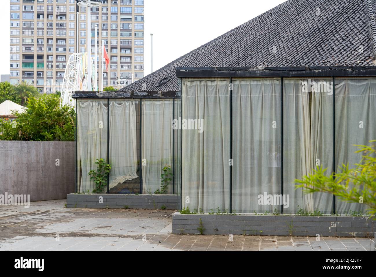 Japanese architectural style brick roof Stock Photo - Alamy