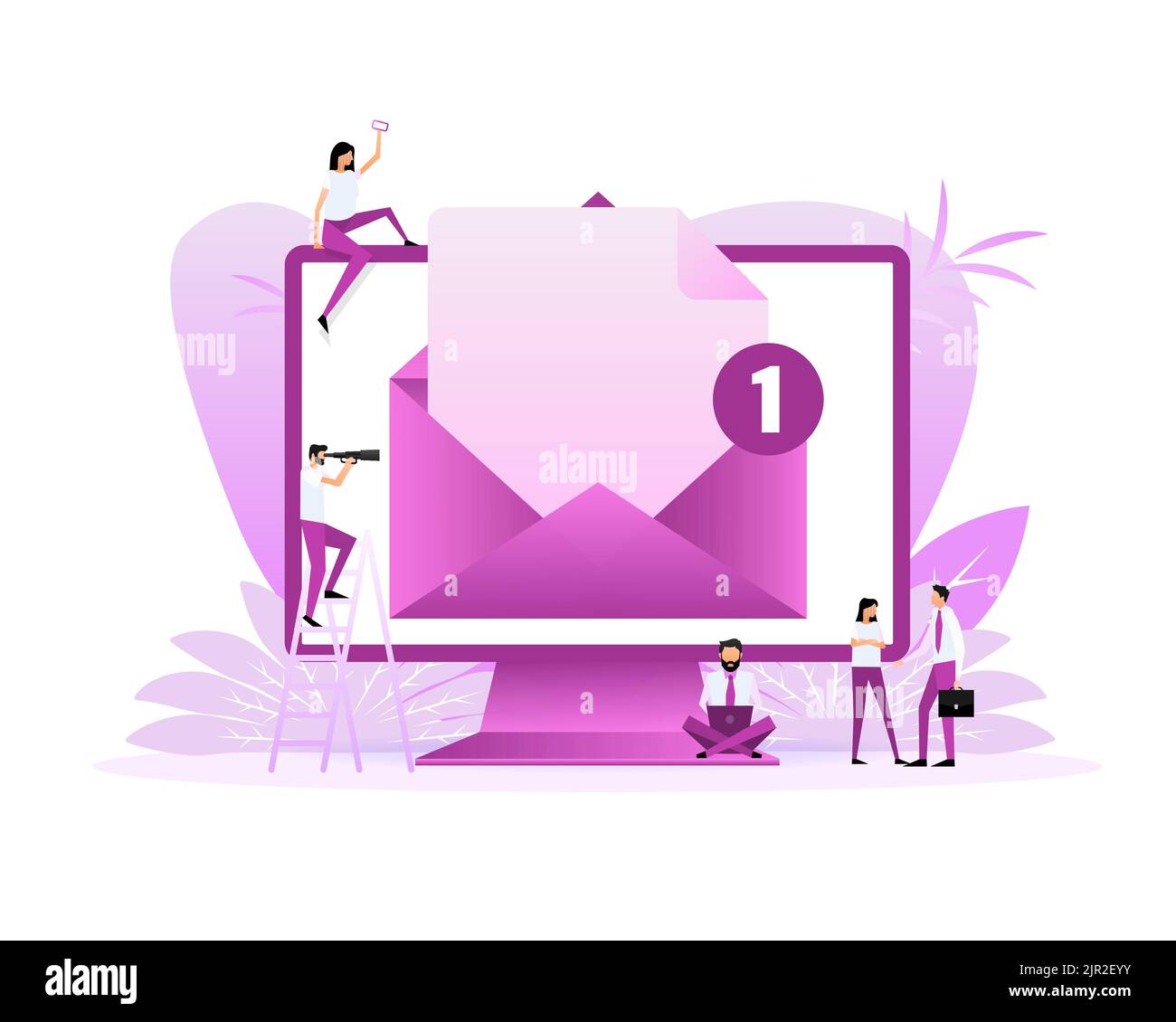 Flat icon with new message letter people for marketing design ...