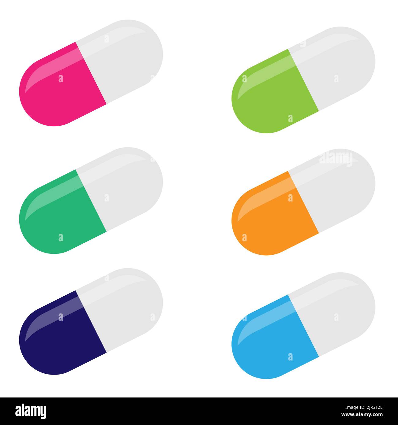 Sat pill flat icon isolated on white background. Multi-colored pills in ...