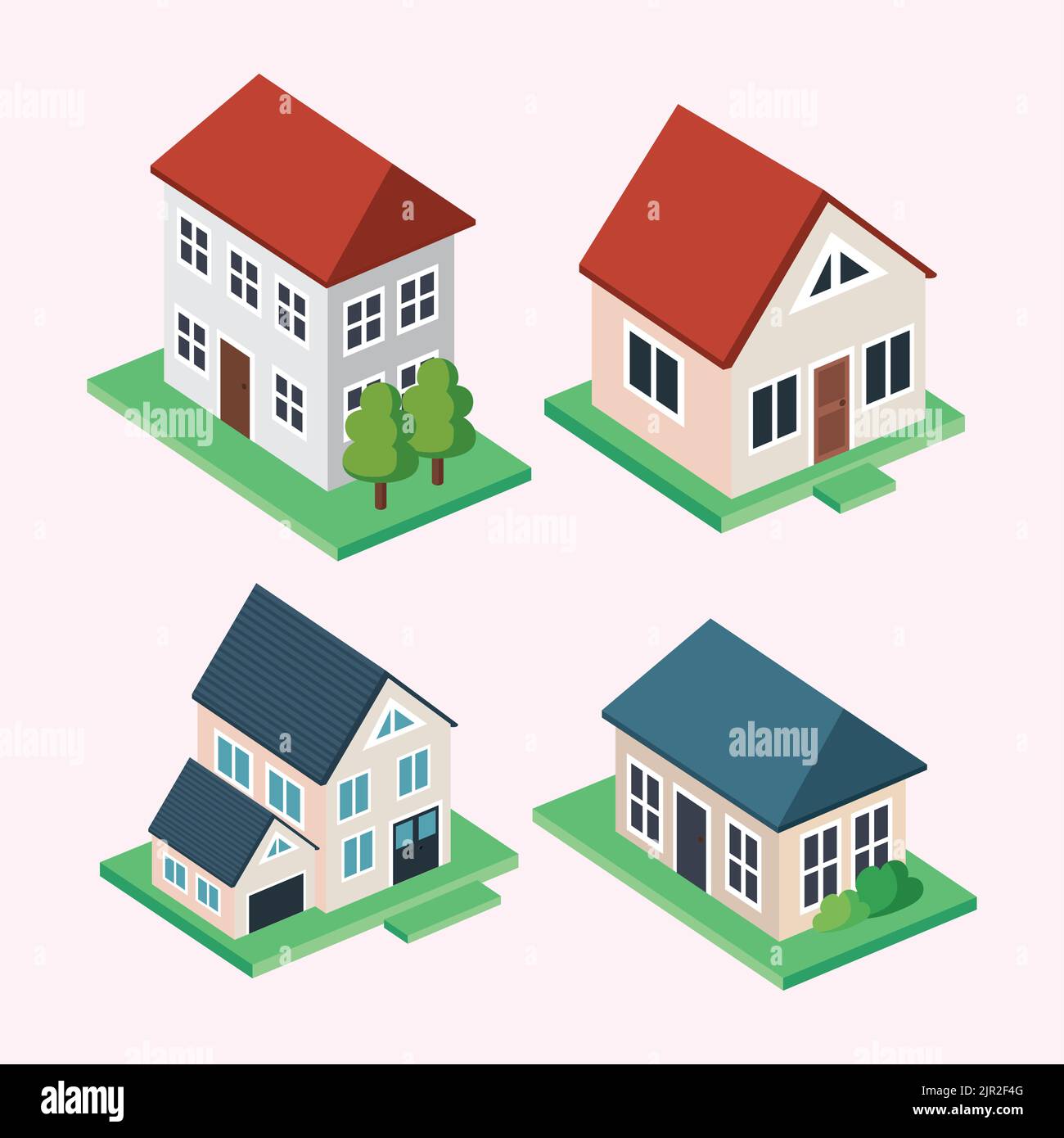 four houses real estate Stock Vector Image & Art - Alamy