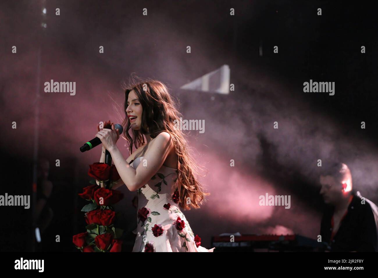 Ukrainian singer, Khrystyna Soloviy performs live on stage in Odessa ...
