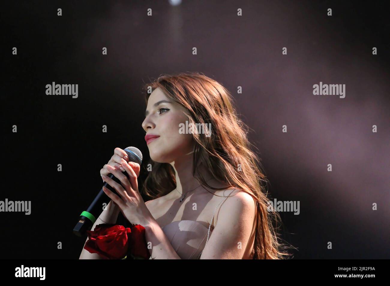 Ukrainian singer, Khrystyna Soloviy performs live on stage in Odessa ...