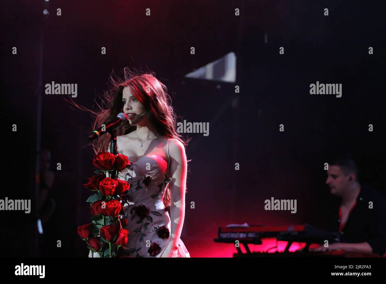 Ukrainian singer, Khrystyna Soloviy performs live on stage in Odessa ...