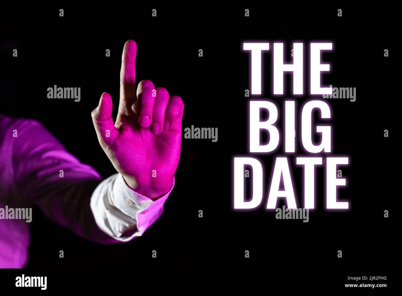 Text caption presenting The Big Date. Word Written on Important day for ...