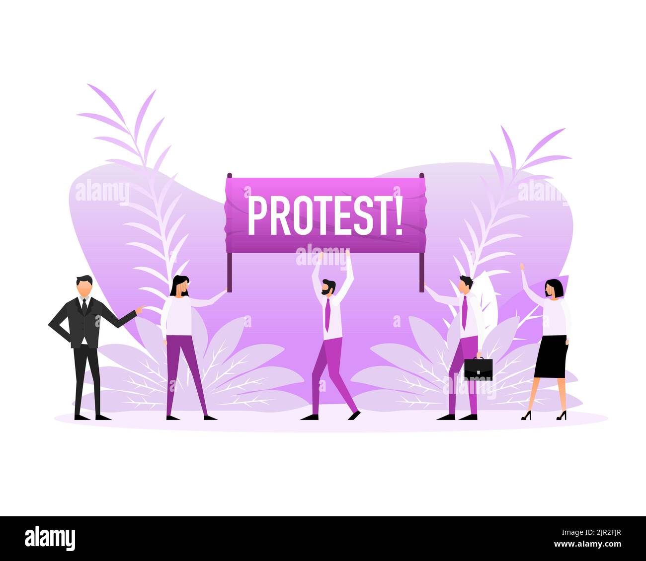 People holding a poster with text protest. Vector illustration Stock ...