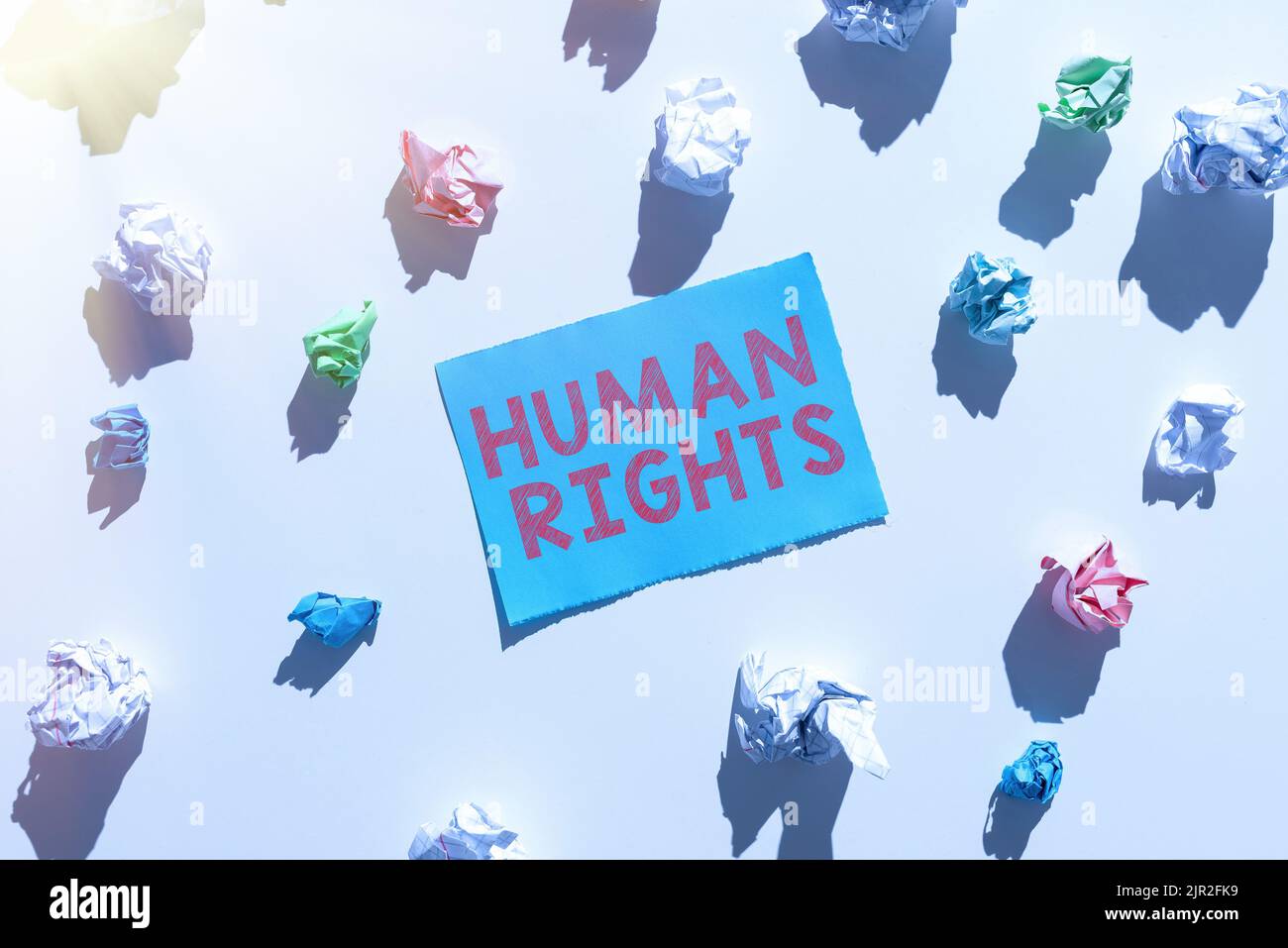 Text showing inspiration Human Rights. Word for Moral Principles ...