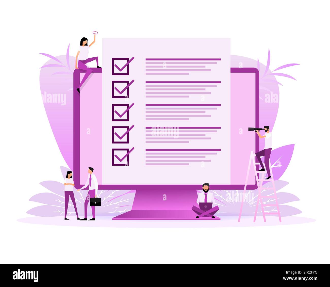 Line survey laptop in flat style green background. Vector icon. Vector ...