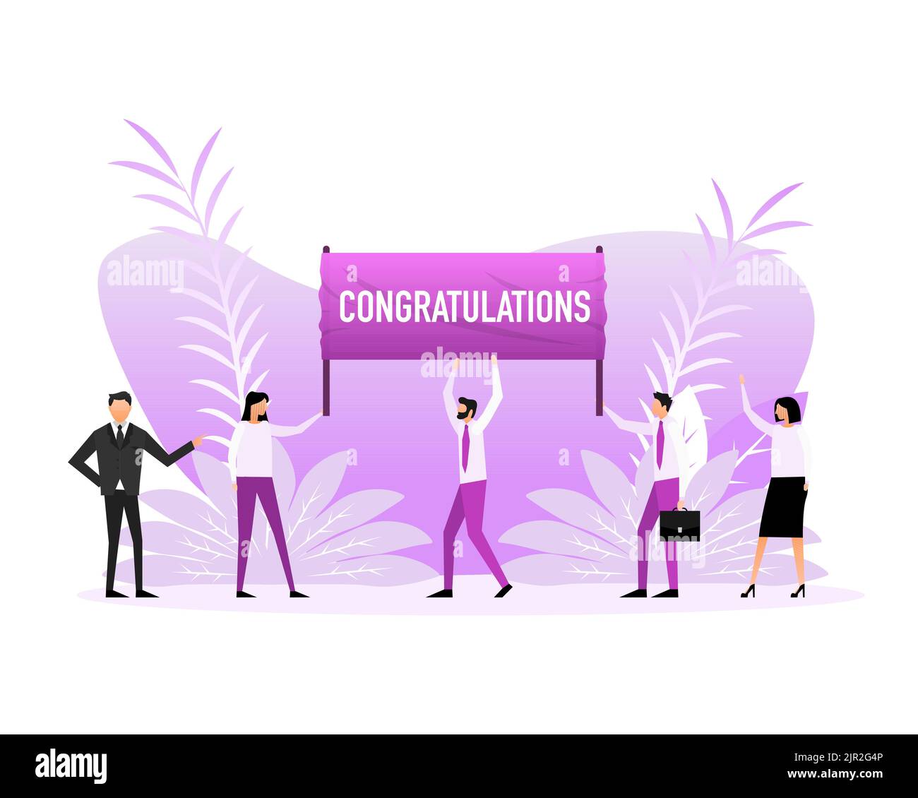 People holding a poster with text Congratulations. Vector illustration Stock Vector Image & Art ...