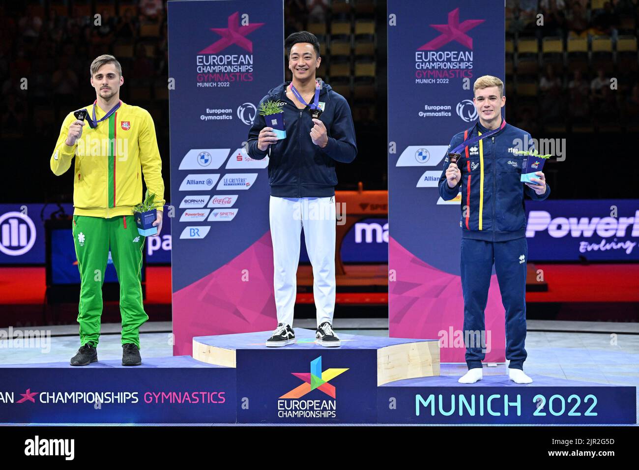Olympiahalle, Munich, Germany, August 21, 2022, High bar: Gold GEORGIOU ...