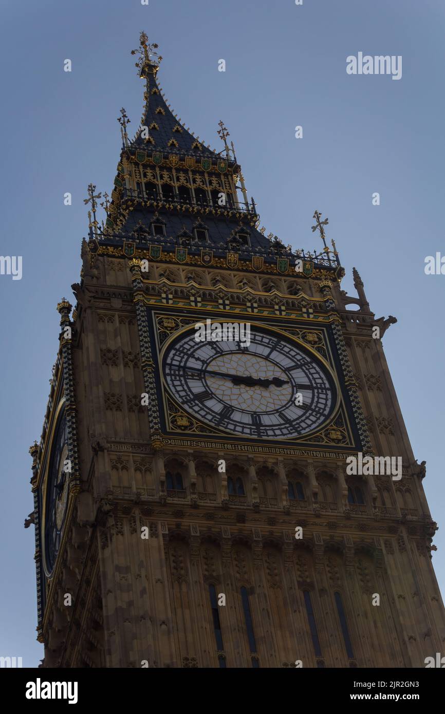 The big ben clock tower of the Palace of Westminster Stock Photo - Alamy