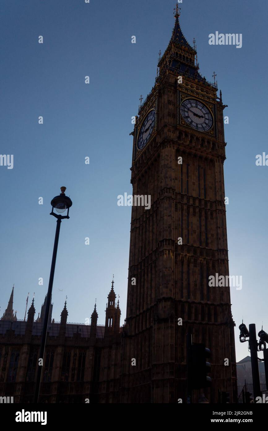 The big ben clock tower of the Palace of Westminster Stock Photo - Alamy