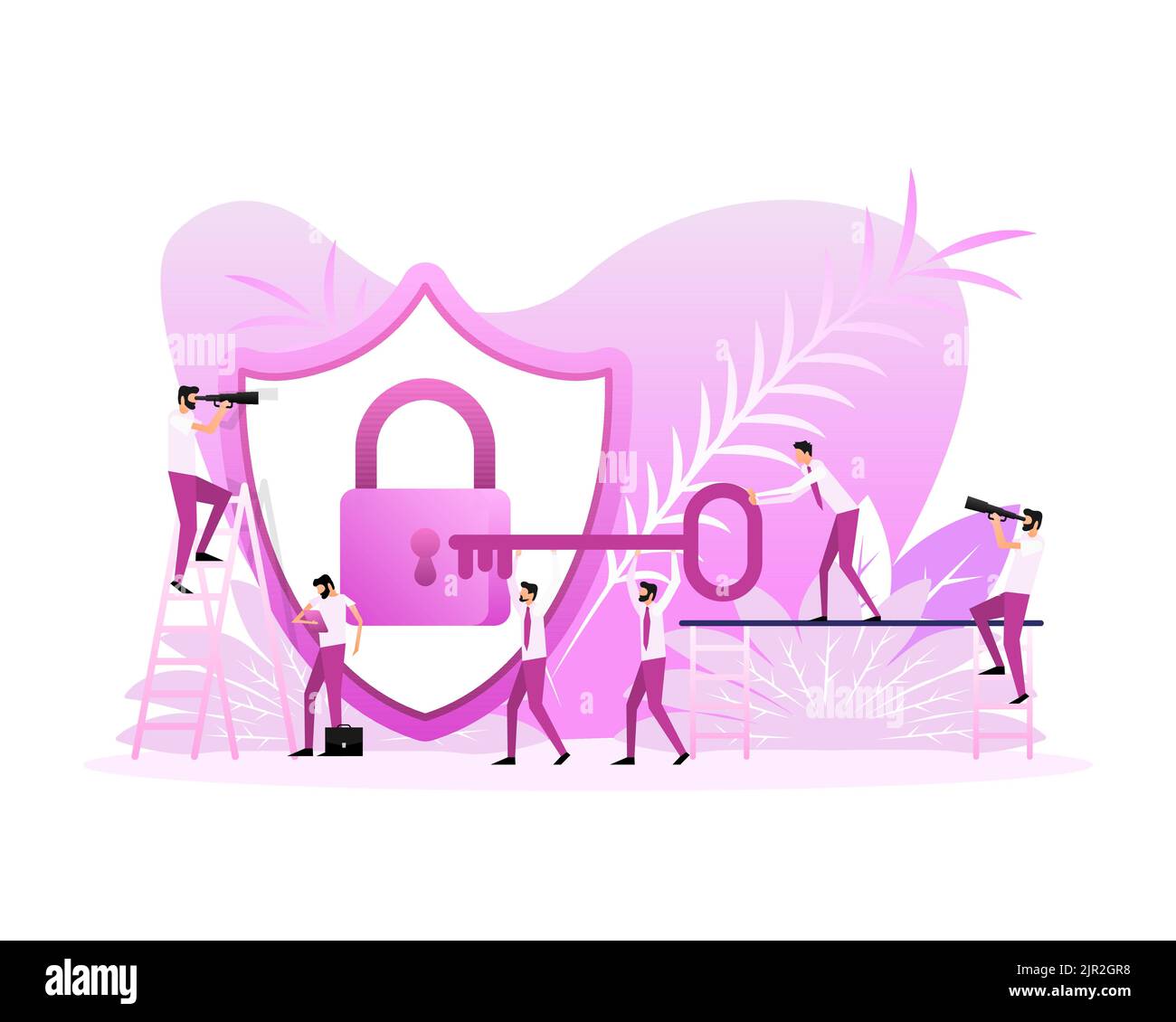 Illustration with key people. Vector illustration. Business banner ...