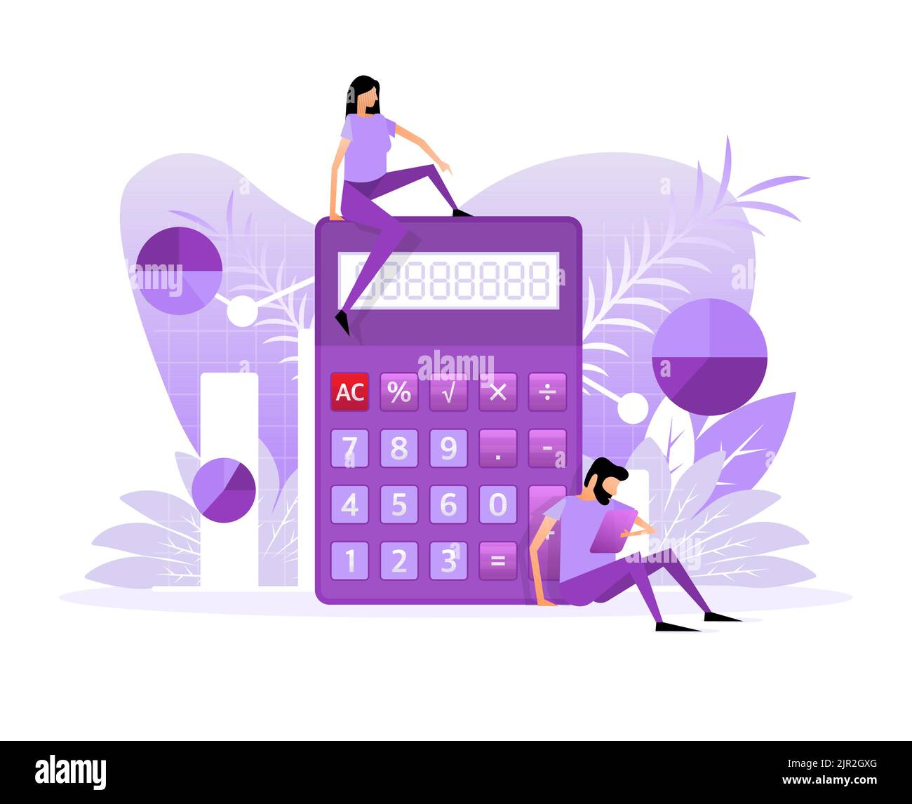 Modern calculator with people, great design for any purposes Stock ...