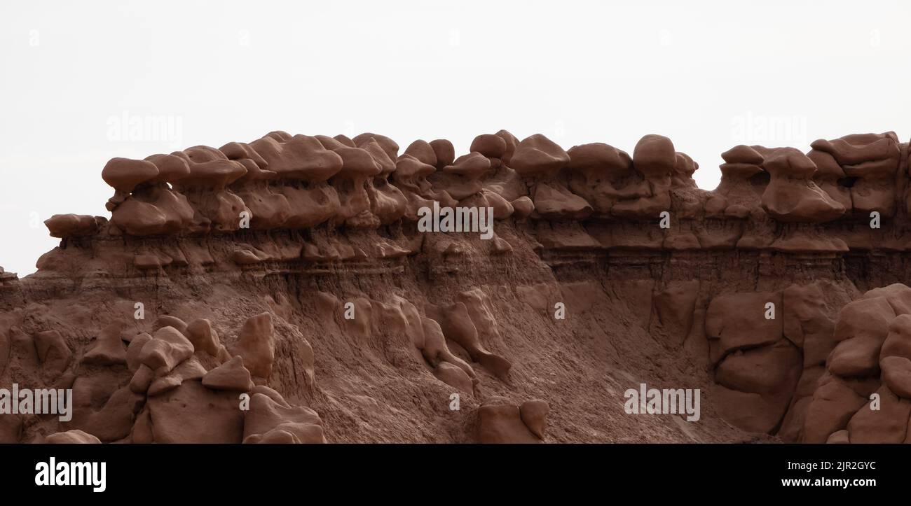 Red Rock Formations and Hoodoos in the Desert at Sunrise Stock Photo ...