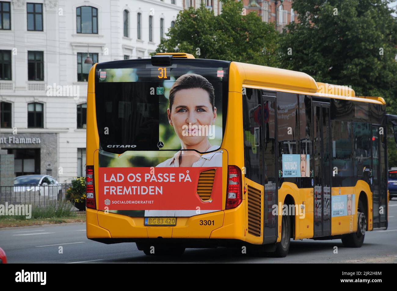 Copenhagen /Denmark/21 August 2022/ Denmarks. election campaign banner ...