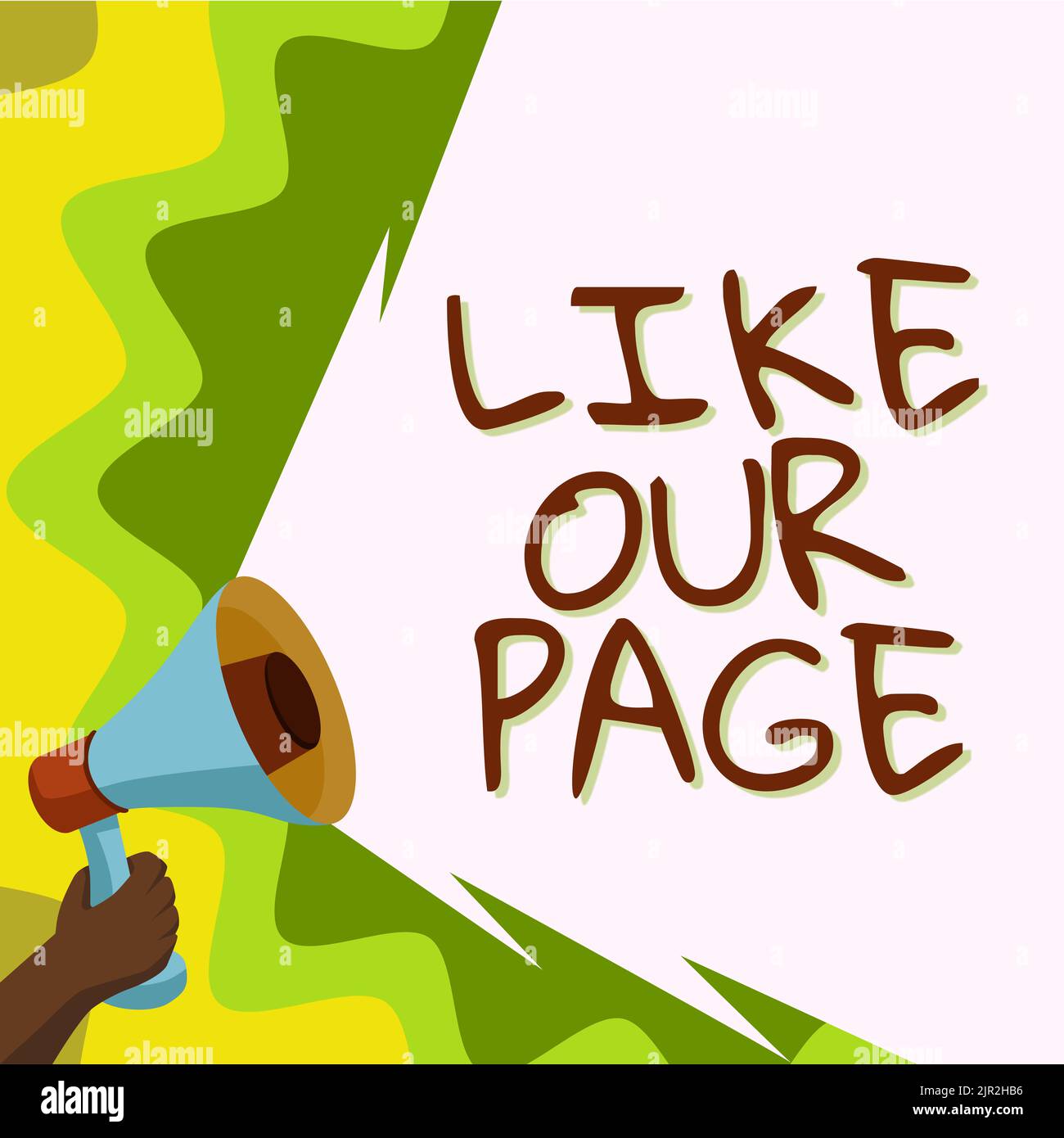 Text showing inspiration Like Our Page. Business showcase Follow us on ...