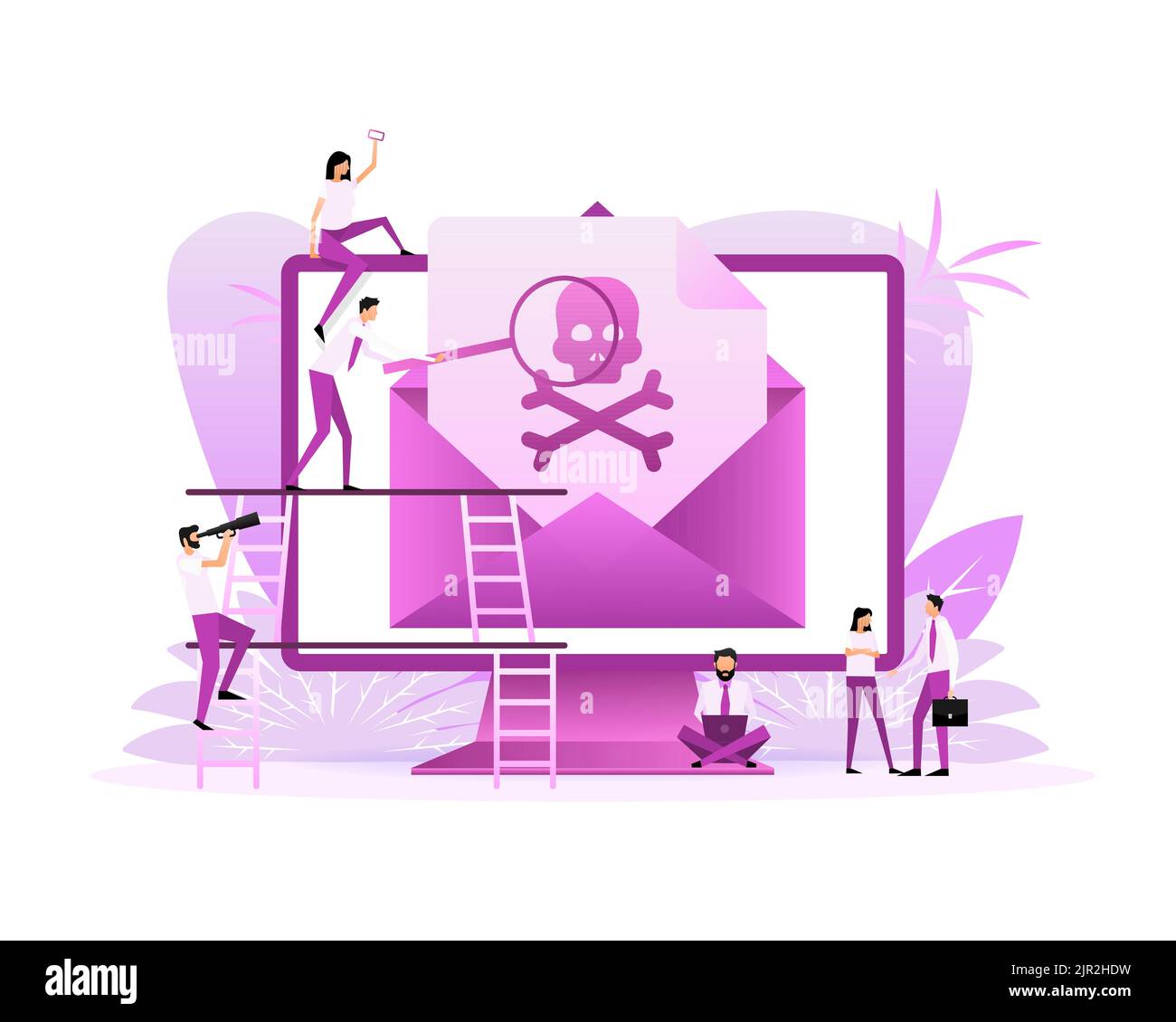 Virus message in flat style. Vector design. Flat style characters ... Virus message in flat style. Vector design. Flat style characters ...