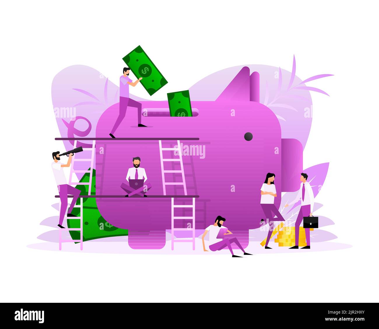 Calculator money piggy bank Stock Vector Images - Alamy