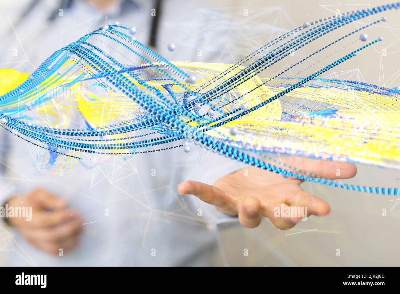 Digital analysis hands blue hi-res stock photography and images - Alamy