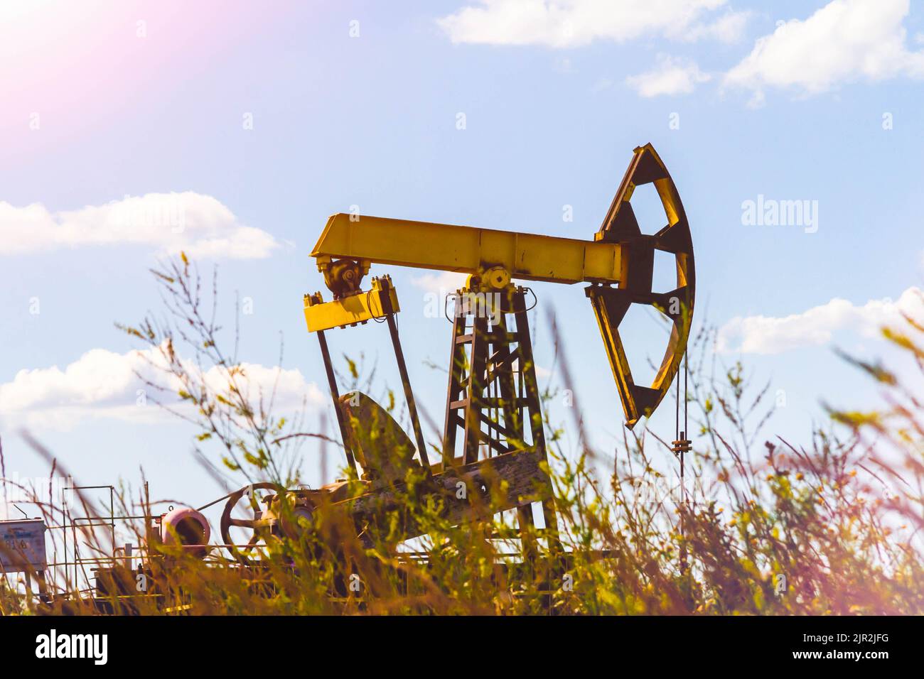 Oil injection. Oil production plant. Gas production. Oilfield site ...