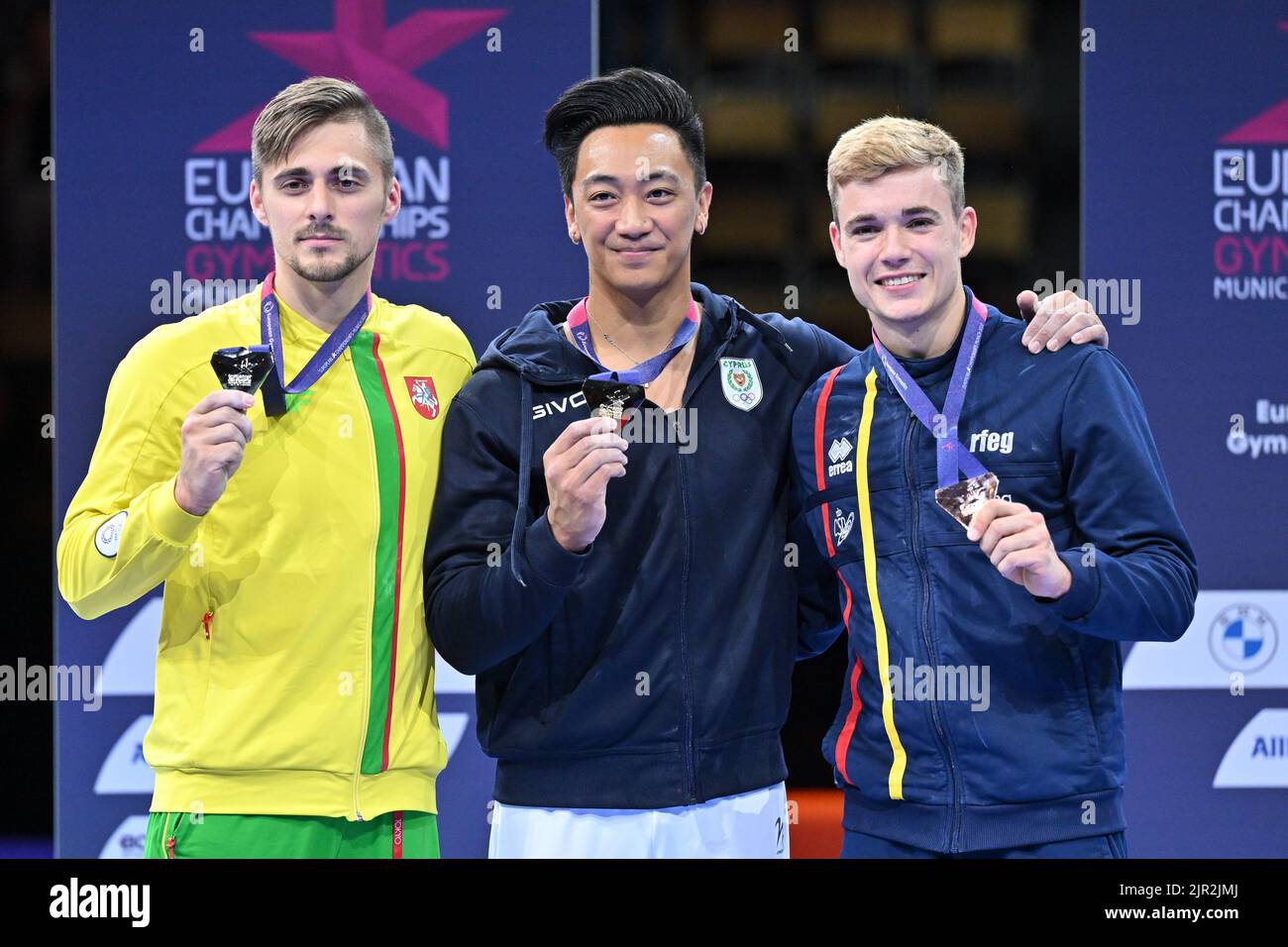 Munich, Germany, Olympiahalle, August 21, 2022, High bar: Gold GEORGIOU ...