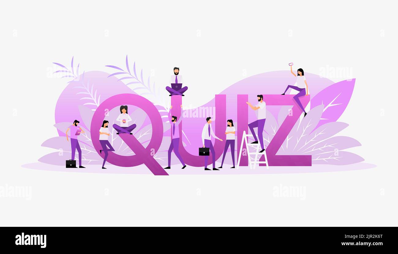 Quiz sign people. Flat vector illustration. Business vector icon Stock ...