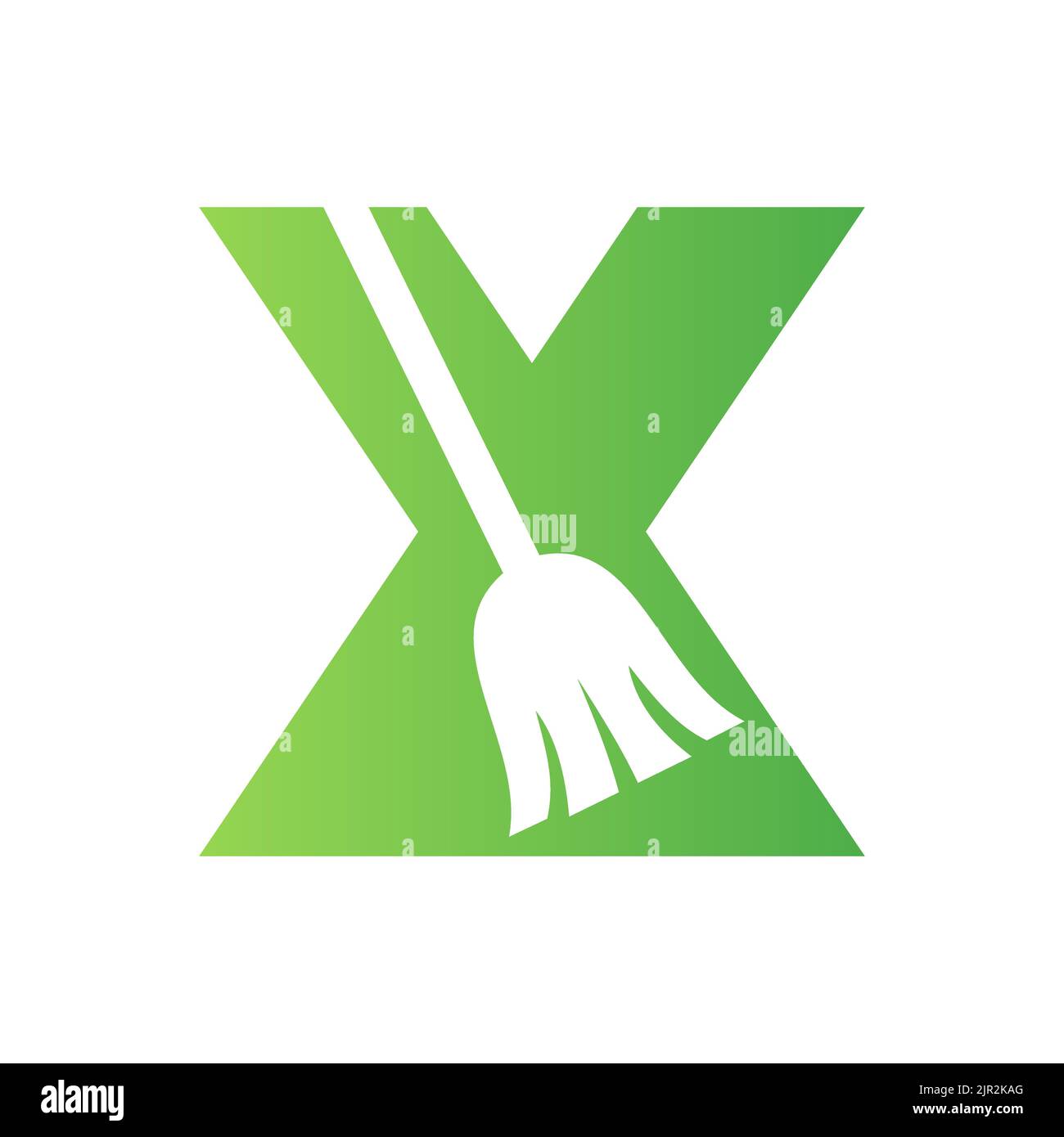 Letter X House Cleaning, Maid Logo Vector Template. Broom Logo Concept ...