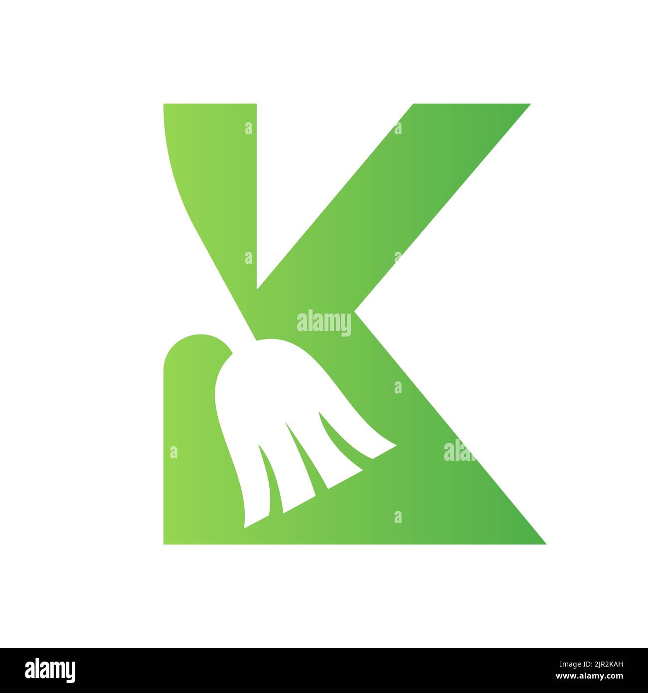 Letter K House Cleaning, Maid Logo Vector Template. Broom Logo Concept ...